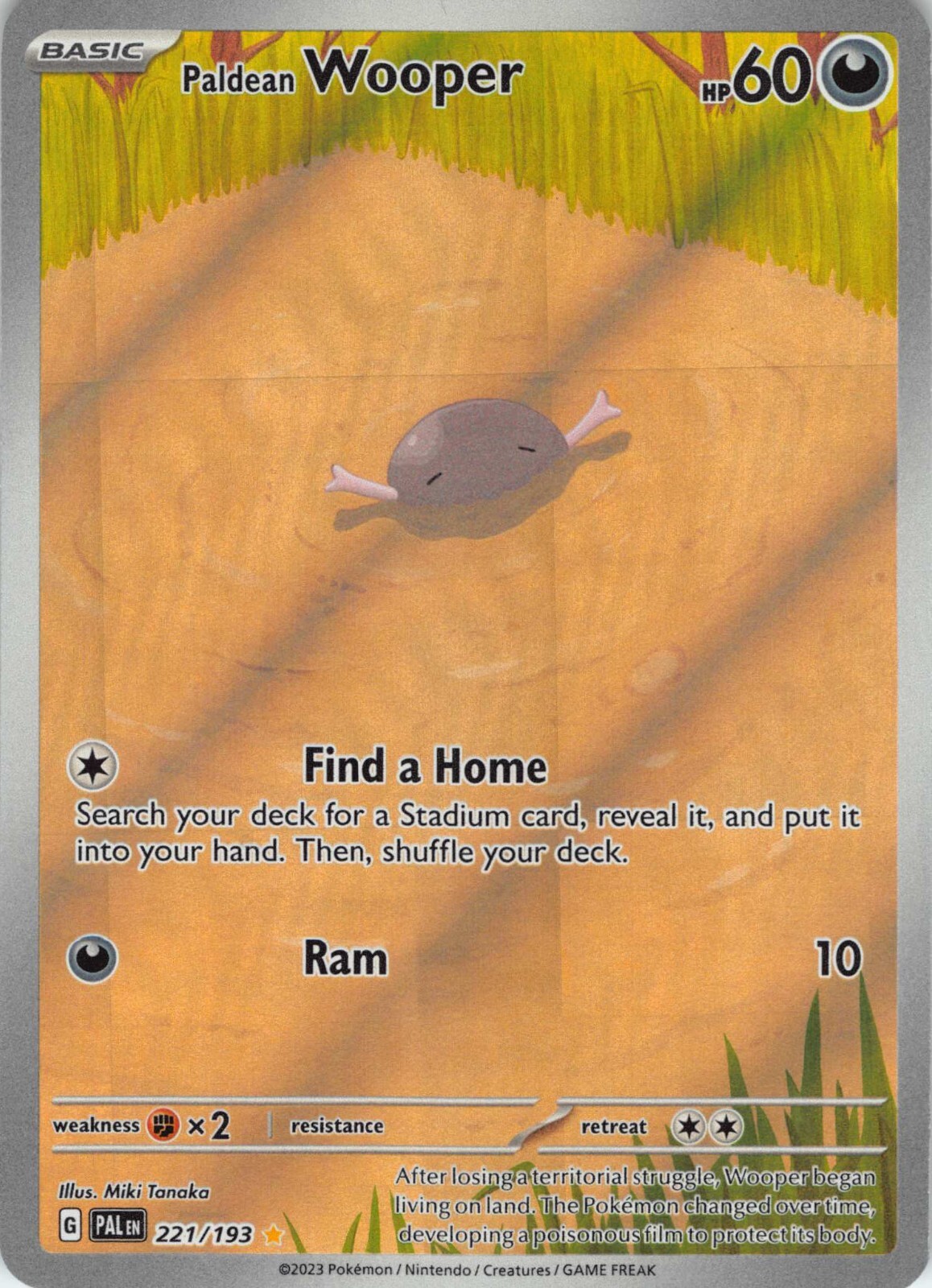 Paldean Wooper SV02: Paldea Evolved Illustration Rare 221/193 Pokemon ...