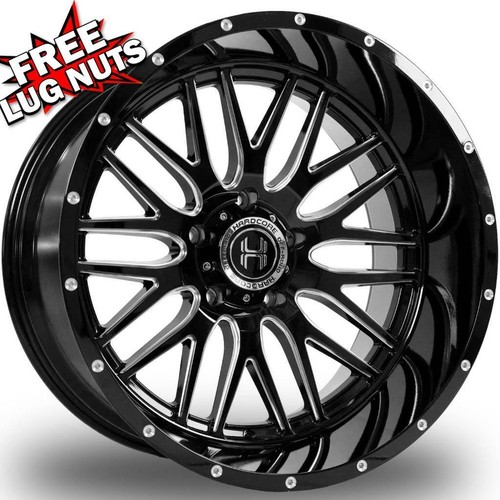 26 inch 26x14 Hardcore Offroad HC19 Black Milled wheels rims 8x180 -76 ...