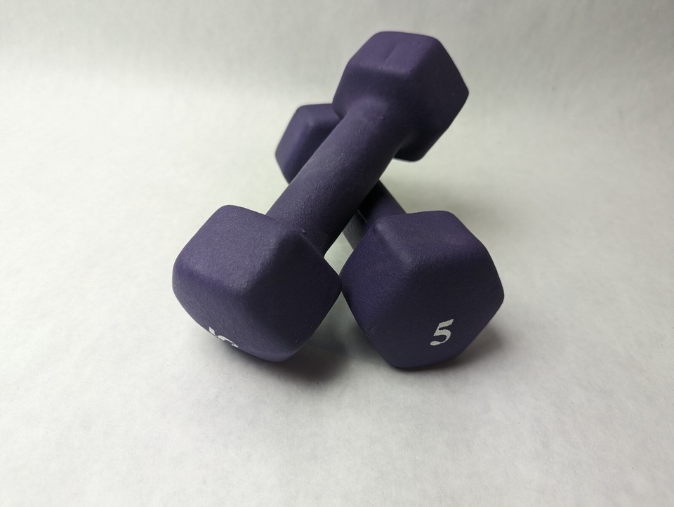 Pair of 5 LB Neoprene Dumbbell Hand Weights - Purple Five Pound x2 | eBay