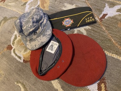 Lot of 4 Original Vintage Military Surplus Caps Hats Beret Germany US ...