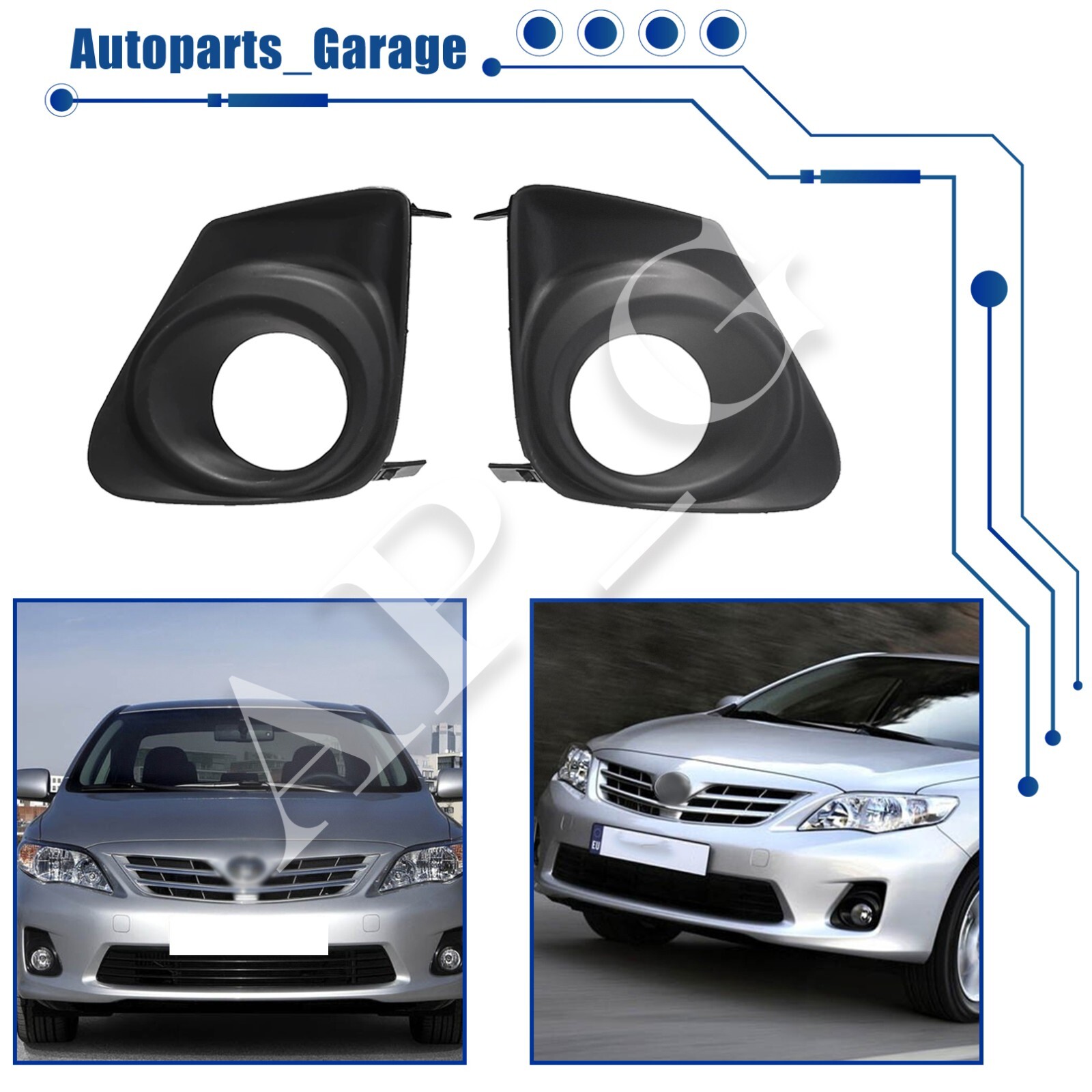 For 2011 2012 2013 Toyota Corolla Fog Light Lamp Covers Trim Cover ...