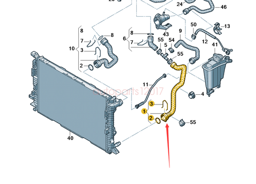 Genuine Radiator Engine Coolant Pipe Lower For Audi Q5 2.0L 09-17 ...