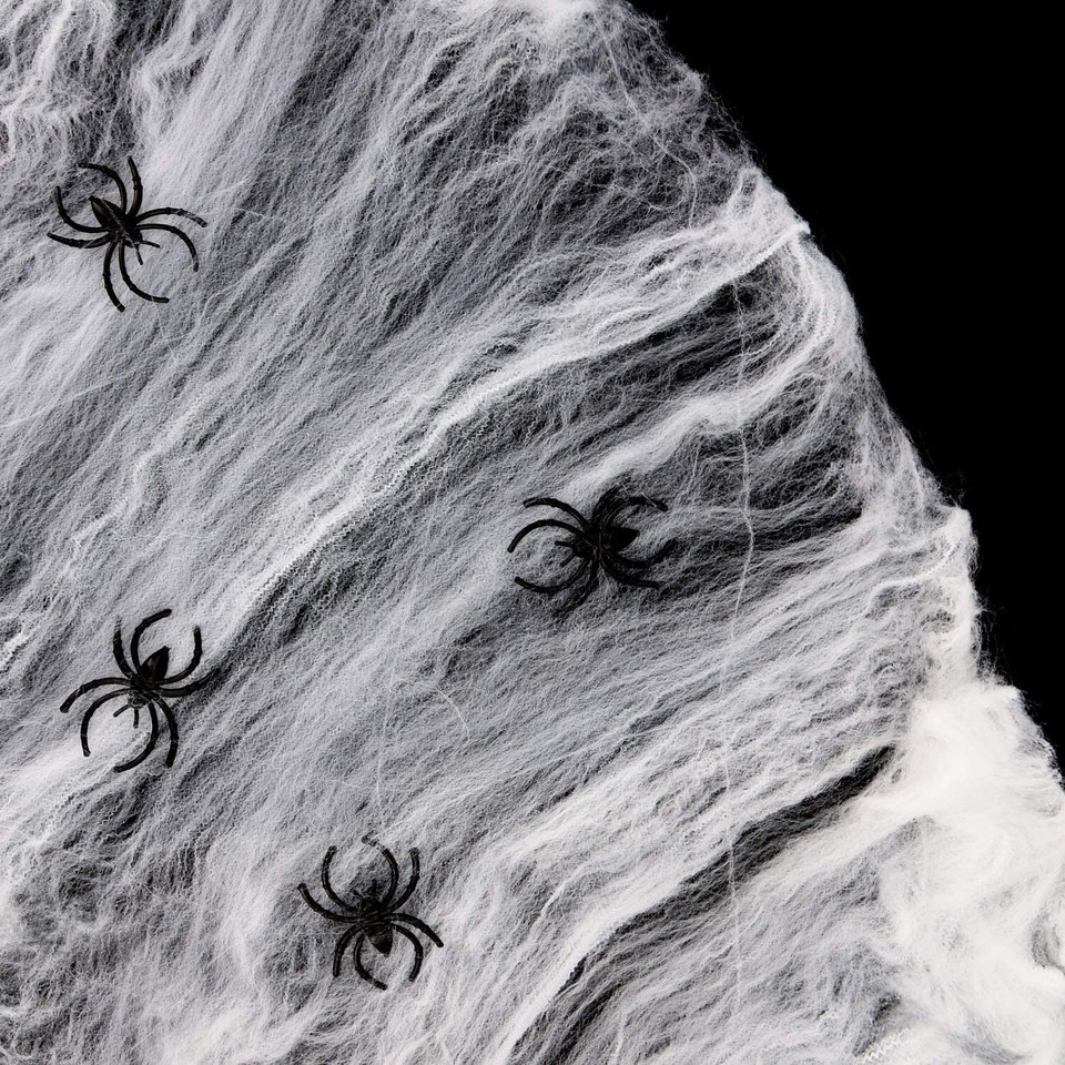 Super Stretch Spider Web for Halloween Indoor/Outdoor Decoration (800 ...