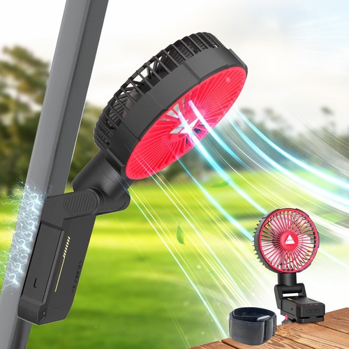 Golf Cart Fan Magnetic, 10400mAh Rechargeable Clip on Fans,Portable ...