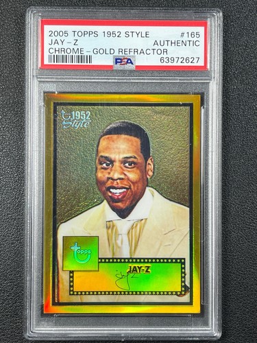 JAY-Z PSA AUTHENTIC 2005 TOPPS 1952 STYLE #165 CHROME GOLD REFRACTOR ...