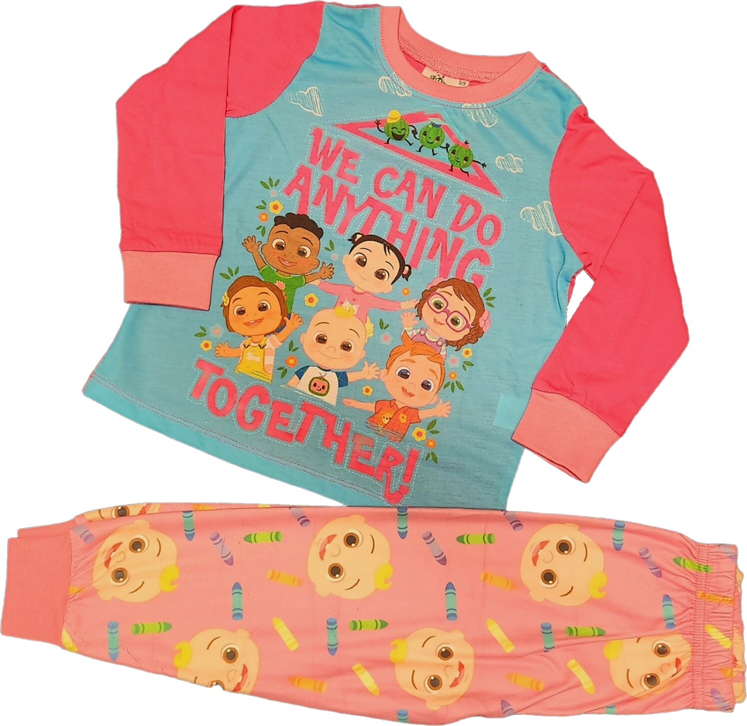Girls CocoMelon Pyjamas Fleece Bottoms We Can Do Anything Together Age ...
