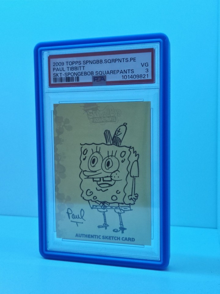2009 TOPPS SPONGEBOB SQUAREPANTS SERIES 1 SKETCH CARD by PAUL TIBBITT ...