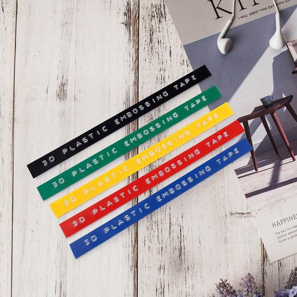 5PK Label Replace for Dymo 3D 9mm Plastic Embossing Tape Xpress Label ...