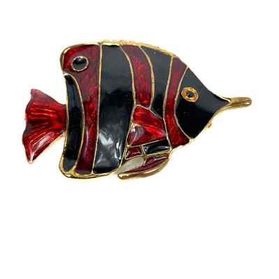Vintage Enamel Angelfish Fashion Pin with black rhinestone eye | eBay