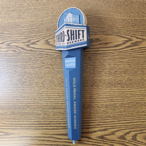 Third Shift Band Of Brewers Pull Amber Lager Beer Tap Handle, 12" Blue ...