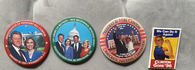 Presidential Pin-back Buttons Bill Clinton And Al Gore - Inauguration ...