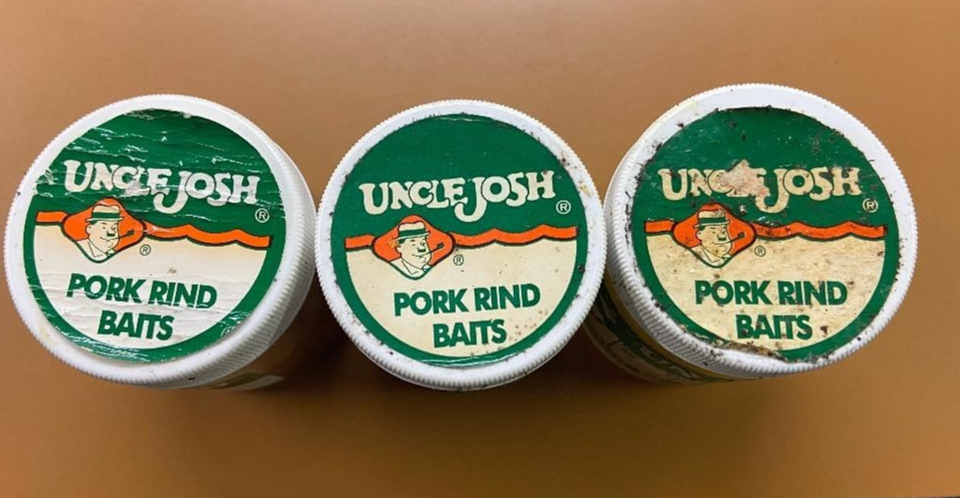 Vintage Uncle Josh Pork Rind Baits, Pork Skirt, Kicker Frog, Bass Strip ...