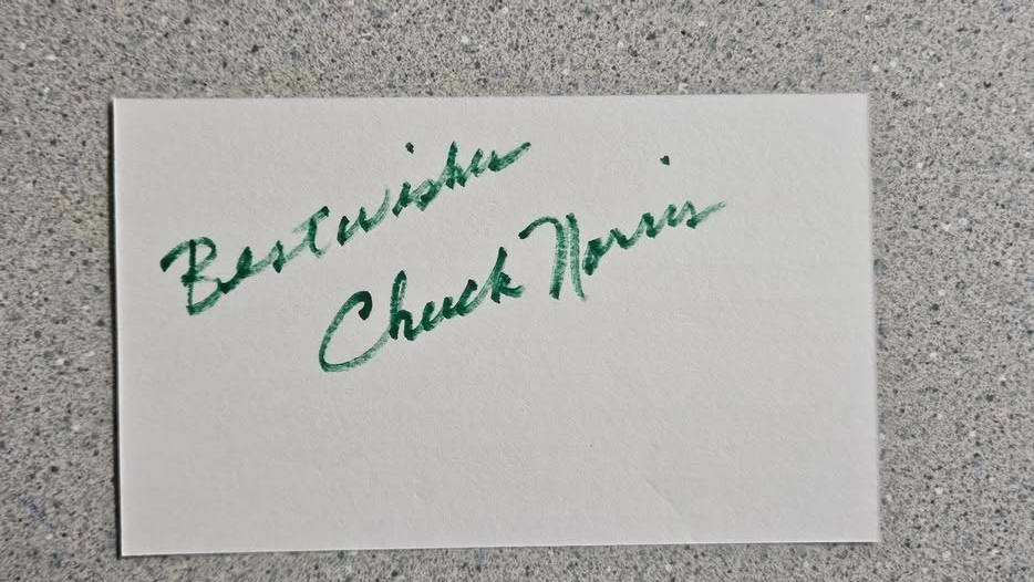 CHUCK NORRIS SIGNED 3x5 INDEX CARD AUTOGRAPH | eBay