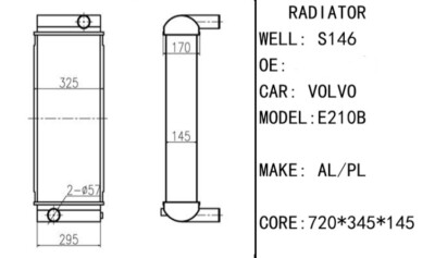 Cooling Radiator FITS Volvo EC210B PRIME EC210BLC Excavator D6E VOE ...