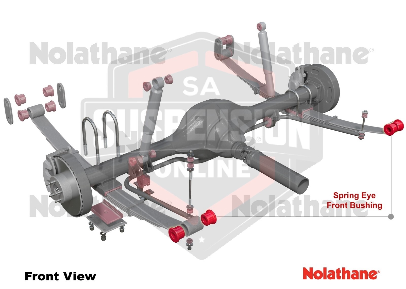 Nolathane 47343 - Leaf Spring - Front Eye Bushing Kit (Bushing- leaf ...