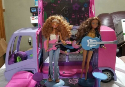 BARBIE DOLL JAM N GLAM CONCERT TOUR BUS & Barbie Rockers MATTEL 2001 | eBay