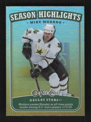 Mike Modano 2008-09 O-Pee-Chee Season Highlights Dallas Stars #SH-13 | eBay