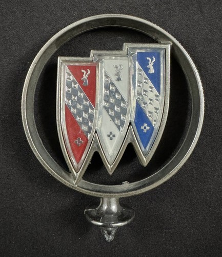 Vintage Buick Chrome Silver Tri-Shield Logo Hood Ornament Emblem | eBay