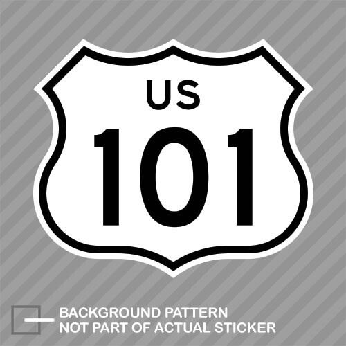 US Highway 101 Sign Sticker Decal Vinyl ca california hollywood freeway ...