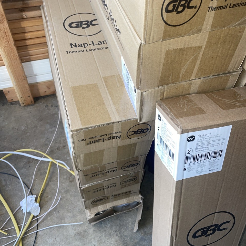 2 Rolls GBC Nap Lam I Laminating Roll Film 300004 Nap-Lam 1.5mil 25” x ...