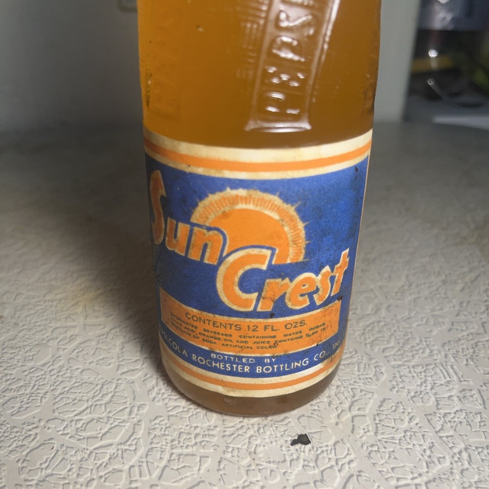 Full 12 Oz. Paper Label Suncrest Orange Soda Bottle, Made By Pepsi | eBay