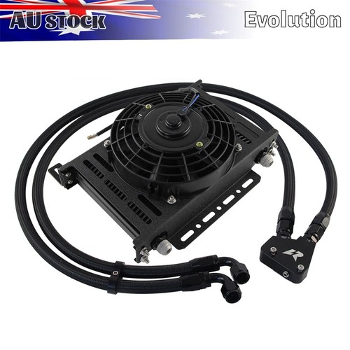 25 Row Engine Oil Cooler with Cooling Fan Kit for GM LS1 LS2 LS3 LS6 ...