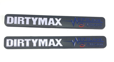 2x BLACK WHITE Duramax "Dirtymax" Diesel Allison EFI LIVE Badges ...