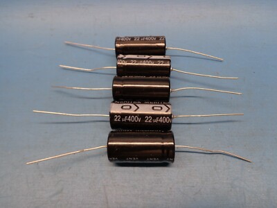 (50) RT400V220M MERITEK 22uF 400V 85° AXIAL ALUMINUM ELECTROLYTIC ...