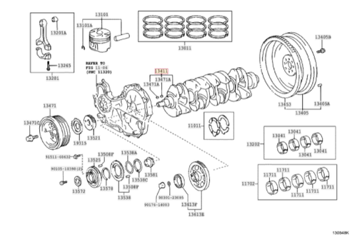 13401-30020 Toyota Crankshaft 1340130020 Genuine OEM Part for sale ...