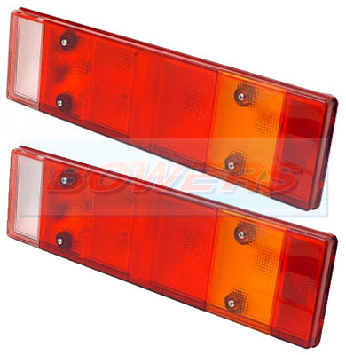 2x REAR TAIL LIGHT LENSES FOR DAF CF XF MAN LMF TGA ERF ECT ECM SCANIA ...
