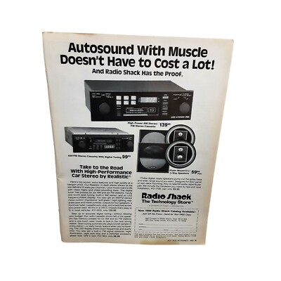 1988 Radio Shack Car Stereo Original Print Ad Vintage | eBay