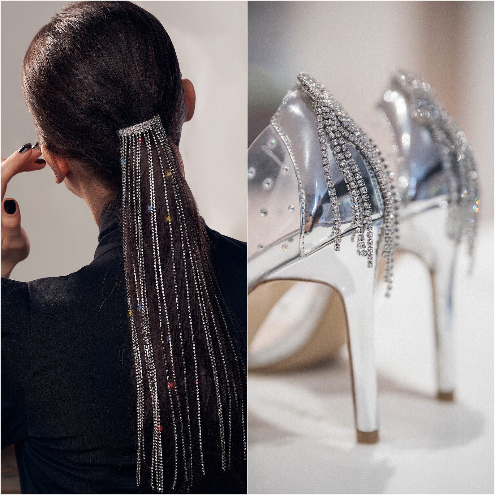 11 Yards Crystal Rhinestone Chain, 4mm Close Claw Chain Trim Crystal ...