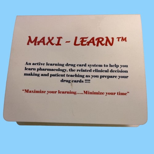 Maxi Learn Pharacology Drug Cards Active Learning Resource Workbook ...