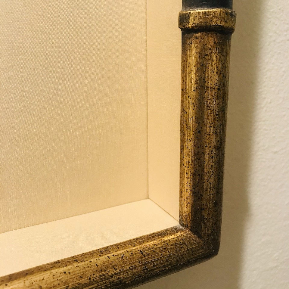 Ant. Japanese Hand Painted Silk Folding Fan in Gilded Shadow Box Frame ...