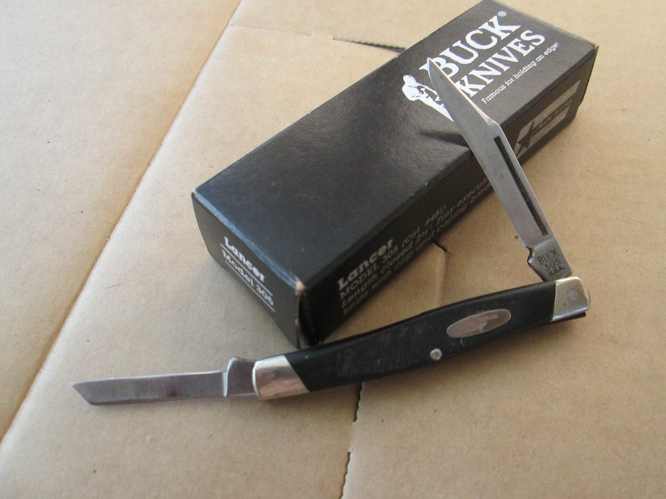 Vtg BUCK 305 USA LANCER Small Pocket Knife Coping Blade 1972 - 1986 w ...