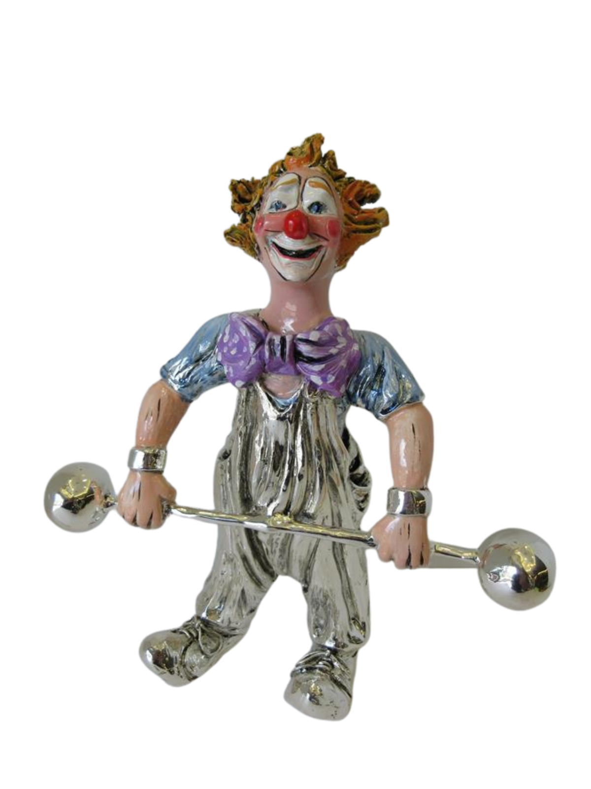 ITALIAN SILVER PLATED & MULTI COLOR ENAMEL CLOWN LIFTING WEIGHTS ...