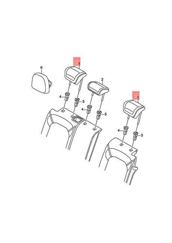 HEAD RESTR. WITH COVER LEATH ROTOR GREY/ANTHRACITE 4K8885905PCN NO DUTY ...