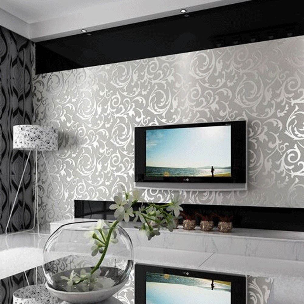 Silver Wallpaper For Living Room