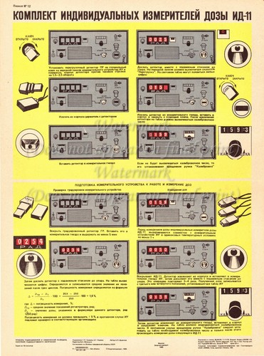 Soviet Russian Civil Defense Poster Print PRIVATE GEIGER COUNTER ID-11 ...