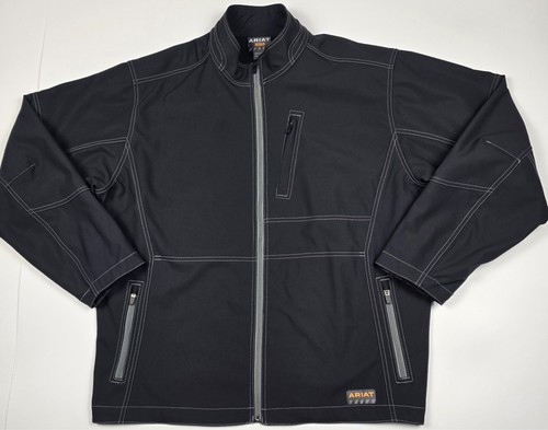 Ariat REBAR Work Jacket Mens XXL Black Full Zip Chest Pocket | eBay