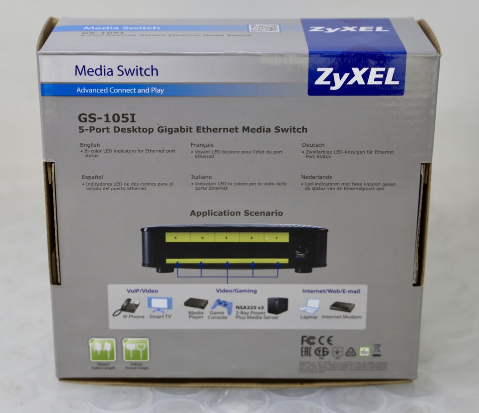 *NEW* ZYXEL GS-105I - 5-Port Desktop Gigabit Ethernet Media Switch | eBay