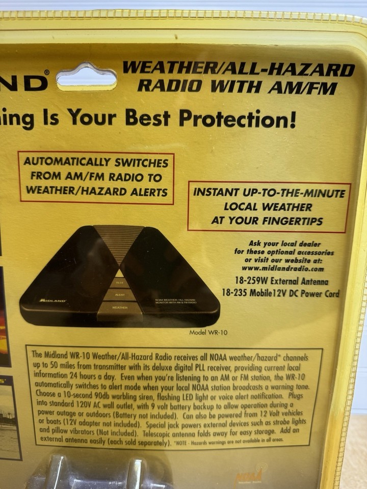 NEW Midland NOAA All Hazard Alert Weather Radio Portable Emergency AM ...