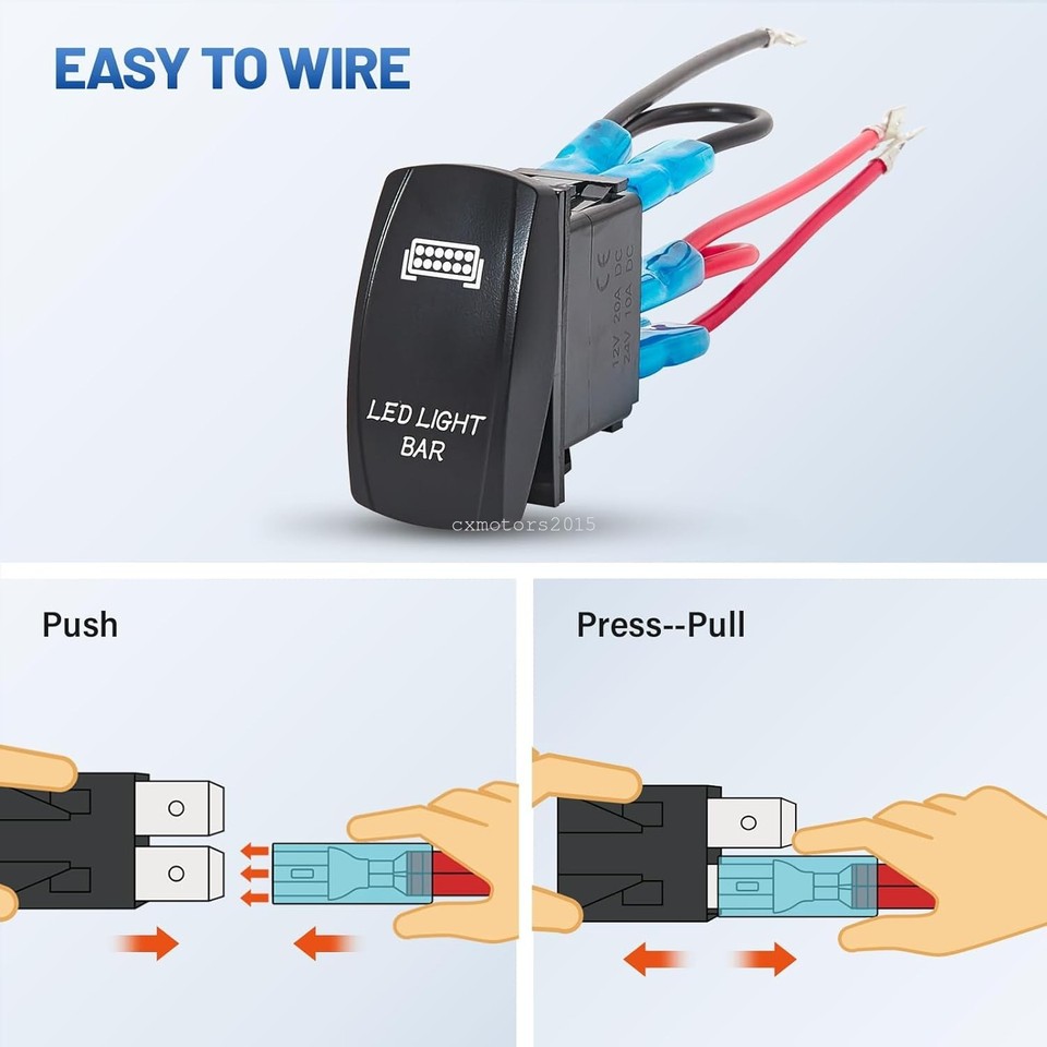 For GM Chevy Rocker Switch 5 Pin On-Off Control Switches Car Truck Add ...