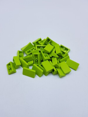 LEGO LOT 40 X ROOF TILE 1X2X2/3 YELLOWISH GREEN REF 85984 / 6025026 ...