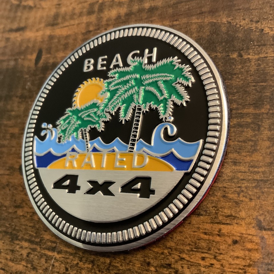 1 Beach Rated 4X4 Fender Badge for JEEP WRANGLER YJ JL JK TJ CJ JT ...