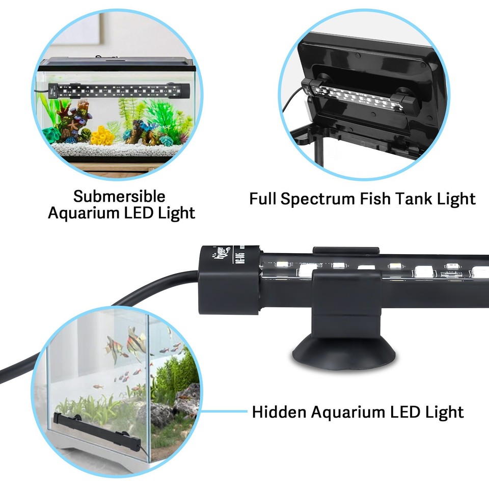 hygger Underwater Aquarium LED Light Fish Tank RGB Submersible Lamp ...