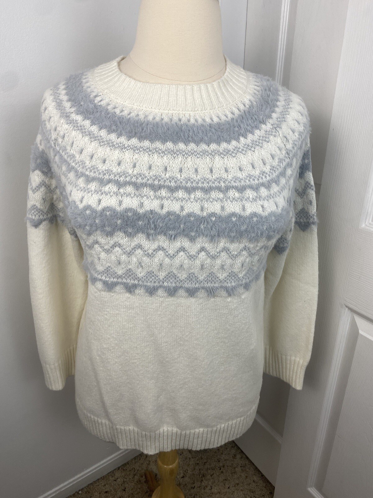 Talbots 2X Sweater Fair Isle Wool Blend Preppy Romant… - Gem