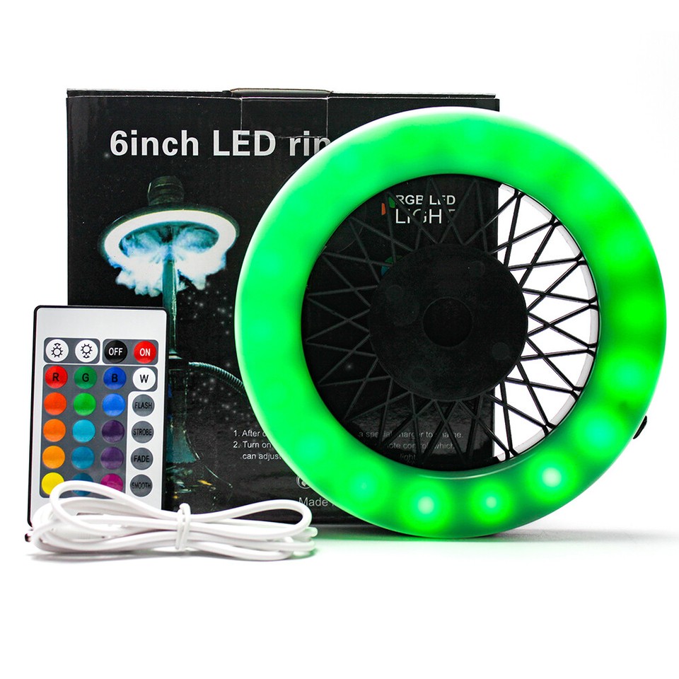 LED Hookah Ring Lamp Magnet Adsorption with Remote Control RGB Hookah ...