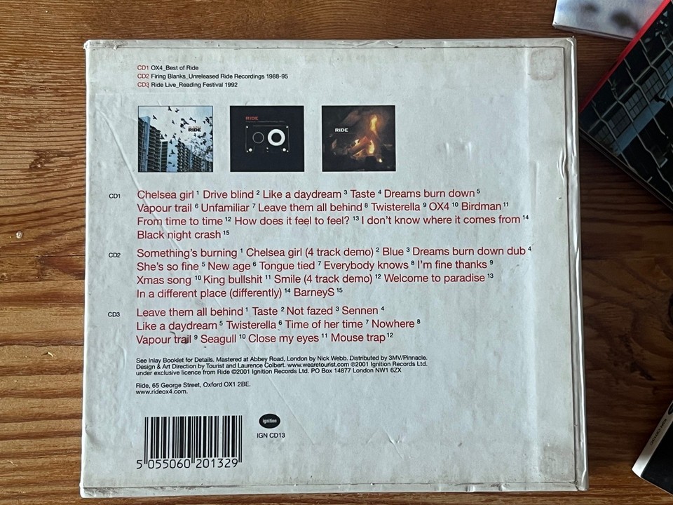 Ride The Box Set OX4 Best Of Live At Reading CD Deluxe 3 x CD Box Set ...
