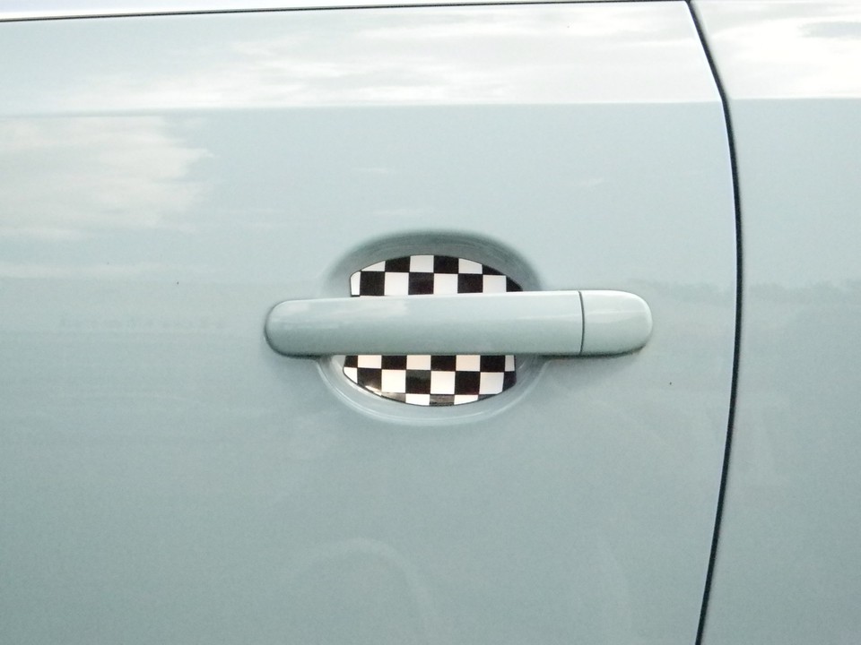 MINI COOPER CHECKERED FLAG CAR AUTO DOOR SCRATCH GUARD PROTECTOR FIT ...
